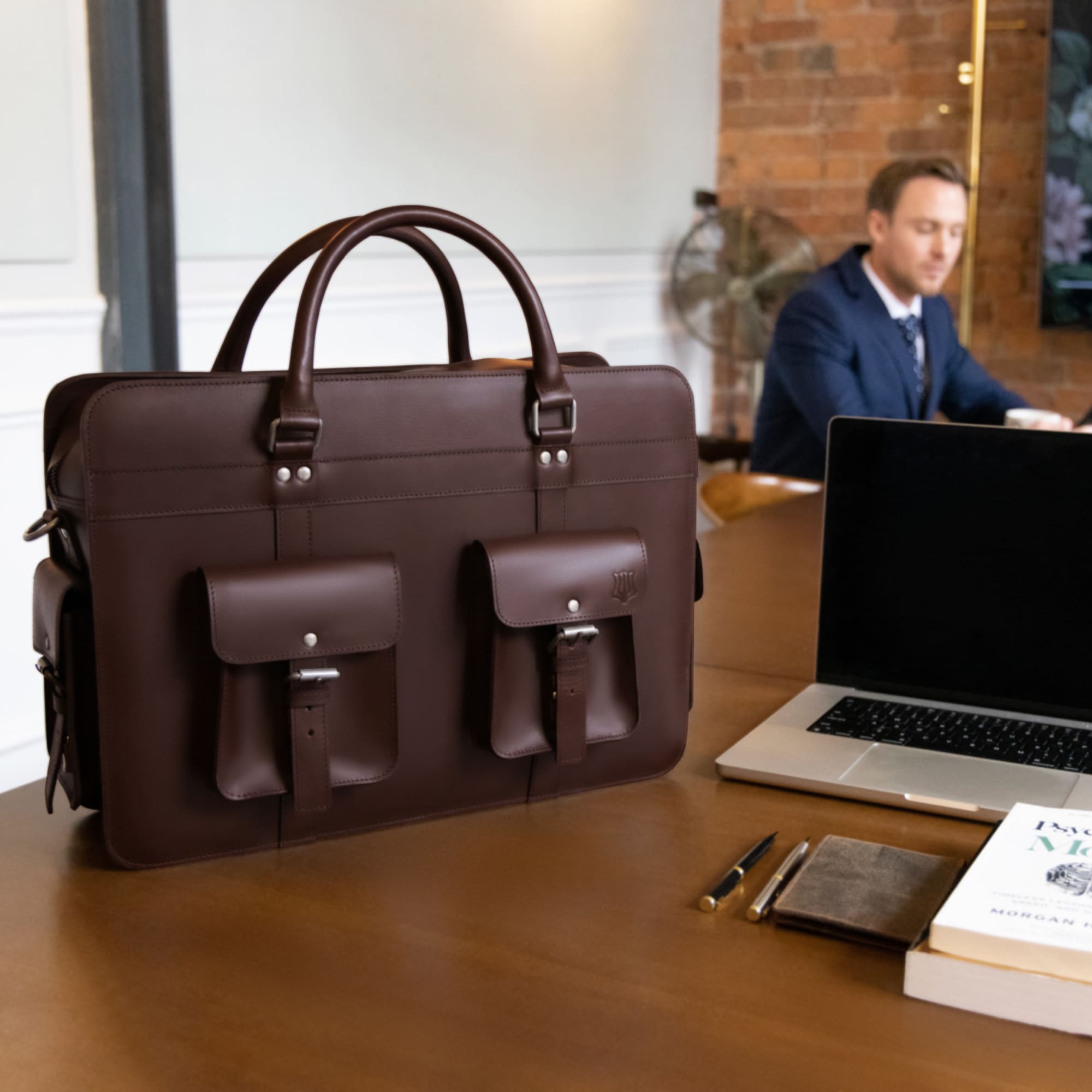 The Navigator | Leather Briefcase Flight Bag for Men – The Real Leather Co.