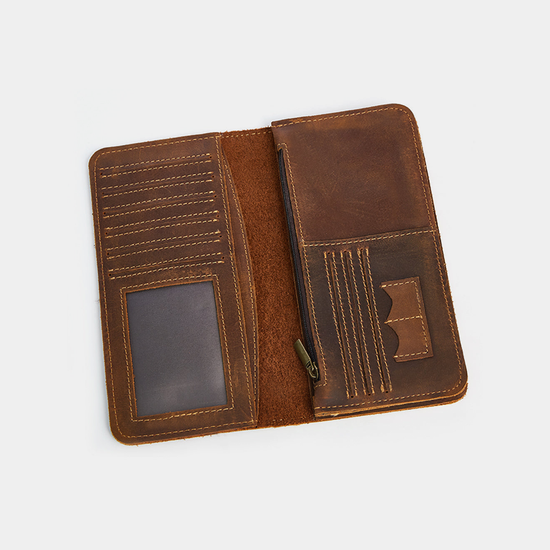 Long Leather Wallet for Men - Large Style – The Real Leather Co.