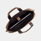 Slim Leather Laptop Briefcase with Luggage Strap – The Real Leather Co.