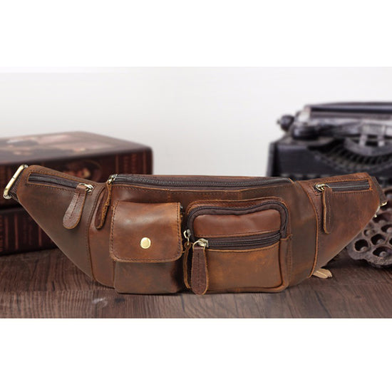 Leather Fanny Pack for Men - Brown – The Real Leather Co.